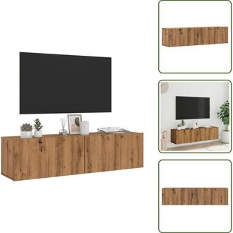 vidaXL vidaXL Meuble TV mural ch&ecirc;ne artisanal 120x30x30 cm bois ding&eacute;nierie