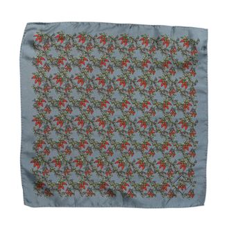 Dolce & Gabbana Grauer Seiden Foulard Schal mit Logo - - Accessories - Herren - Grau - ONE SIZE