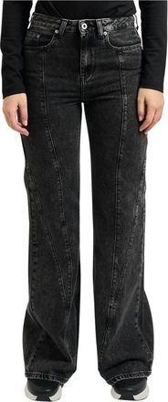 Karl Lagerfeld Femme, Jeans, Noir, Taille: W25 Jean &Eacute;vas&eacute; Taille Haute