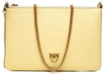 Pinko Pinko, Femme, Sacs, Jaune, Taille: ONE Size Flat Classic Love Bag