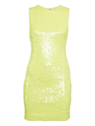 Alice & Olivia robe &agrave; ornements en sequins pre-owned - Jaune