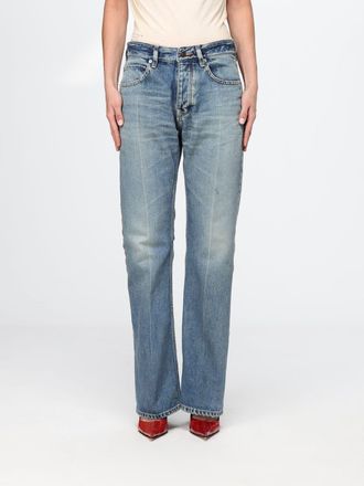 Balenciaga Straight-Leg-Jeans mit mittlerer Leibh&ouml;he aus blauem Baumwolldenim