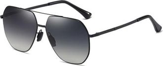 Generic Lunettes de soleil polaris&eacute;es en m&eacute;tal &agrave; grande monture conduisant des lunettes de soleil de(Gray)