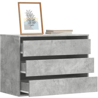 vidaXL Commode dangle gris b&eacute;ton 80x41x58 cm bois ding&eacute;nierie - Vidaxl