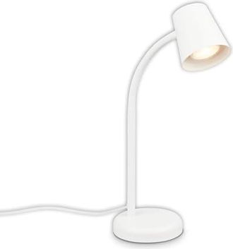 Briloner Nachttischlampe, Schreibtischlampe Schwenkbar, Tischlampe GU10 für Home Office mit Kabelschalter, Leselampe, Weiß