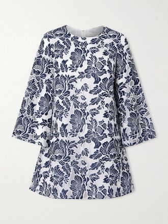 Borgo De Nor Stevie Minikleid Aus Schnurgebundener Spitze Aus Einer Baumwollmischung - Blau