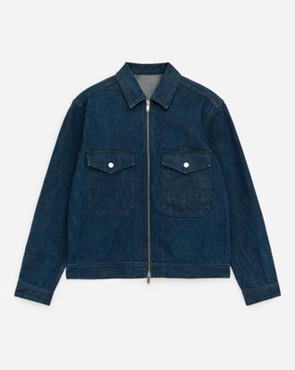 Arket Overshirt Aus Denim -Blau