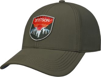 Stetson Sunset Cap Baseball Stoffcap Einfarbig Patch Verstellbar Damen Herren Ganzj&auml;hrig Oliv One Size