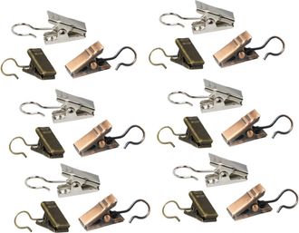 Cabilock 60stücke Pack Edelstahlclips Vorhanghaken Für Dusche Metallclips Als Lampenschnur-Clips Einfach Zu Installierende Vorhangaufhänger Fotoclips Zur Befes