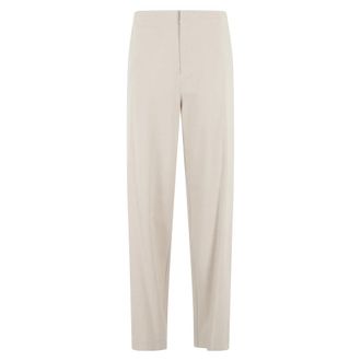 Isabelle Blanche Sandfarbene Weite Hosen Zentrale Knopf - - Trousers - Damen - Beige - S