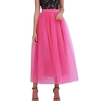 Generic Tutu Dance Classique Jupe Tutu Paillette Femme Jupe Tutu en Tulle pour Femme Taille Haute &Eacute;lastique en Maille Jupe Tutu Bouffante Adulte Jupon Long Ma