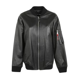 Dsquared2 Leather Oversize Bomberjacke - - Jackets - Damen - Schwarzk - S