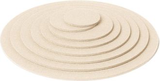 Hey Sign Untersetzer rund, ca 40 cm, Wollweiß 03, Stärke 5