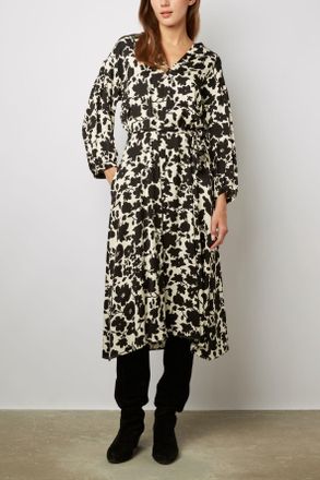 Gerard Darel Robe longue &agrave; fleurs contrast&eacute;es - JULIAN - Noir
