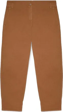 Fiorella Rubino Femme, Pantalons, Brun, Taille: 48 FR Pantalon Ballon en M&eacute;lange de Coton