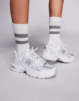 New Balance 530 - Baskets - Blanc et argenté à pois