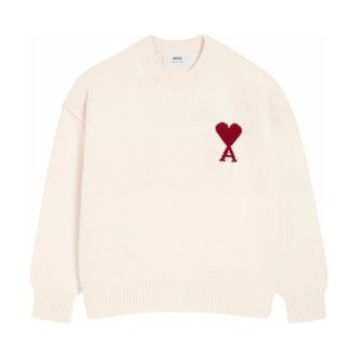Ami Homme, Pulls, Beige, Taille: M Maille &agrave; col rond