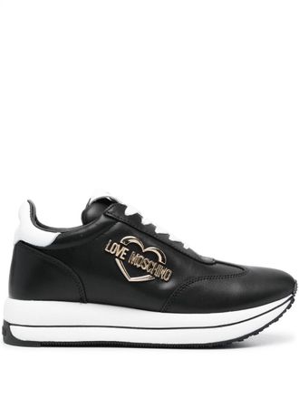 Love Moschino baskets &agrave; plaque logo - Noir