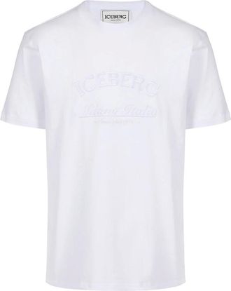 Iceberg Homme, Tops, Blanc, Taille: XL T-shirt Classique Coupe Standard