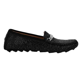 Philipp Plein Suede Strass Moccasin - - Shoes - Damen - Schwarzk - 38 EU