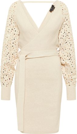 Faina Damen Strickkleid imane Casual Dress, Champagner, XS-S