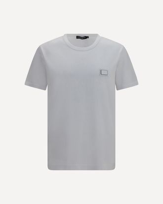 Dolce & Gabbana Cotton T-shirt with logo plaque Male 48