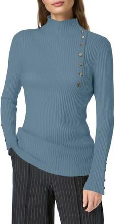 Generic Pull Chaud Femme Demi-col roul&eacute;- Pull Hiver D&eacute;contract&eacute; Coupe Slim Couleur Unie avec Boutons Sweater Chic Et &Eacute;l&eacute;gants Confortable en Tricot Chandail T