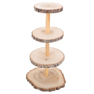 Cabilock 4stufe Holz Dessertst&auml;nder Cupcake-st&auml;nder Rustikaler Tortenst&auml;nder Hochzeits Und Bauernhaus-dekorationen Etagenst&auml;nder Aus Holz