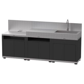 Le Marquier Le Marquier - Cuisine ext&eacute;rieure 3 Modules - Duo - Gris / Noir