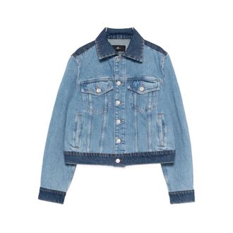 7 For All Mankind Femme, Vestes, Bleu, Taille: 38 FR Adi Trucker Jacket