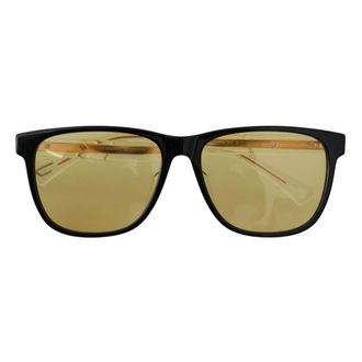Diesel Homme, Accessoires, Noir, Taille: ONE Size Lunettes de soleil chics en ac&eacute;tate noir avec verres jaunes