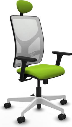 Piqueras y Crespo Stuhl mit R&uuml;ckenlehne und Armlehnen, h&ouml;henverstellbare Lendenwirbelst&uuml;tze und festes Kopfteil, ausgestattet mit Sincro 3 Positionen und Schneideschaum