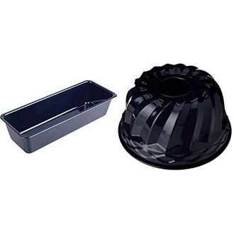 Dr. Oetker Brotbackform 35 cm Back-Liebe Emaille - 35er Kasten Kastenform in Dunkelblau & Guglhupf Backform &Oslash; 24 cm Back-Liebe Emaille - 24er Gugelhupfform in Du