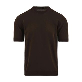 FILIPPO DE LAURENTIIS Baumwoll T-Shirt mit Rundhalsausschnitt - - Knitwear - Herren - Braun - 3XL
