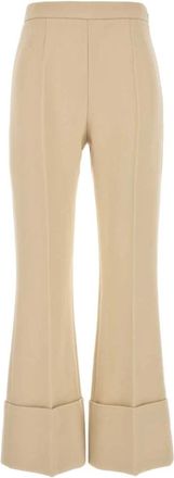 Valentino Garavani Femme, Pantalons, Jaune, Taille: 38 FR Pantalon en laine cr&egrave;me