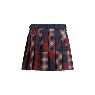 Miu Miu Womens Multicolor Wool Mini Skirt