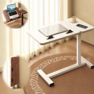 Generic Stehpult Verstellbarer Computertisch Ergonomischer Tisch mit versteckten Rädern,Arbeitsplatz für Arbeitszimmer Wohnzimmer Büro Krankenhaus(White)
