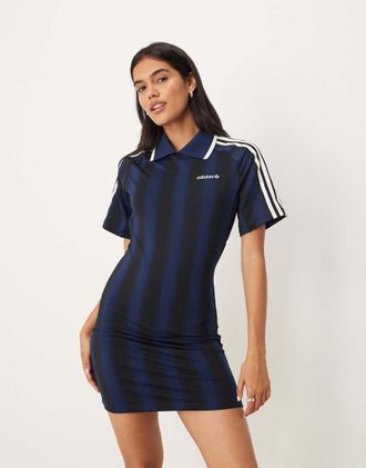 adidas Originals Robe style football &agrave; motif - Indigo nuit-Bleu