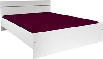 Parisot boston Lit adulte contemporain - Decor blanc - l 140 x l 190 cm