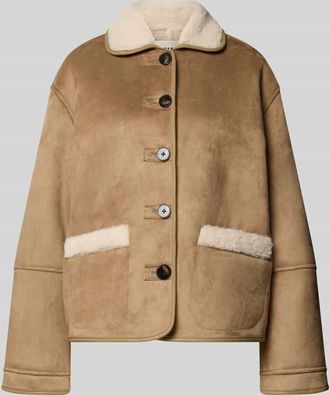 Stefanel Jacke in Leder-Optik mit Teddyfell
