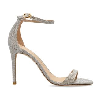 Stuart Weitzman Femme, Chaussures, Gris, Taille: 35 1/2 EU Sandales à Talons Nudist II