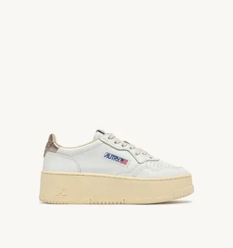 Autry BASKETS MEDALIST PLATFORM EN DAIM ET CUIR FEATHER GRAY ET BLANC