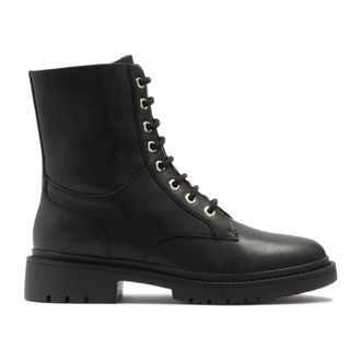 Kazar Warme schwarze flache Kn&ouml;chelstiefel mit Rei&szlig;verschluss und Schn&uuml;rung.Dieses Produkt f&auml;llt klein aus. - - Shoes - Damen - Schwarzk - 40 EU