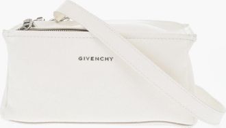 Givenchy Schultertasche PANDORA aus geh&auml;mmertem Leder mit Logo in Silberoptik Givenchy
