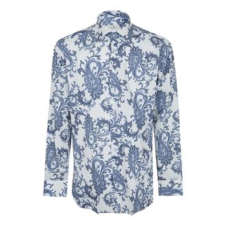 Etro Homme, Chemises, Bleu, Taille: 3XL Chemise en coton &agrave; motif cachemire