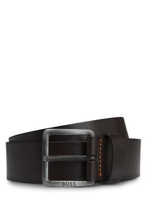 BOSS Hommes Jeeko Sz40 Ceinture en cuir avec boucle logot&eacute;e