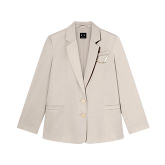 A|X Armani Exchange Giacca in crepe con catenella - - Jackets - Damen - Beige - M