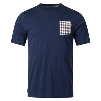 Aquascutum Active Check Pocket Marineblaues T-Shirt