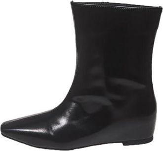 Generic Bottines tendance &agrave; talon compens&eacute; cach&eacute; &agrave; bout carr&eacute; pour femme - Chaussures de marche dhiver &agrave; enfiler, Noir, 37.5 EU