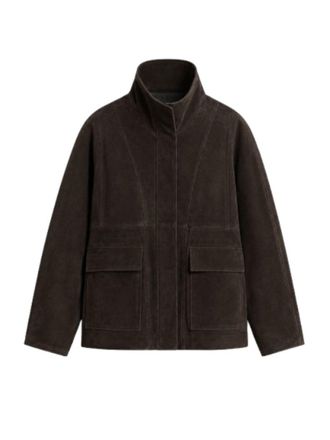 Nour Hammour Womens Jacket Quai Fluid Brown Lambskin; Lining: Cupro